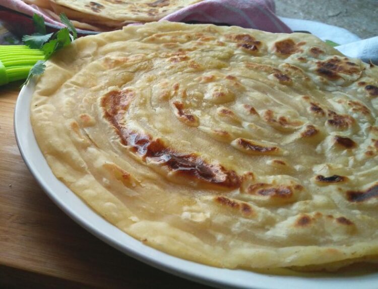 Layered Flatbread (No yeast, only 5 ingredients) ⋆ The Gardening Foodie