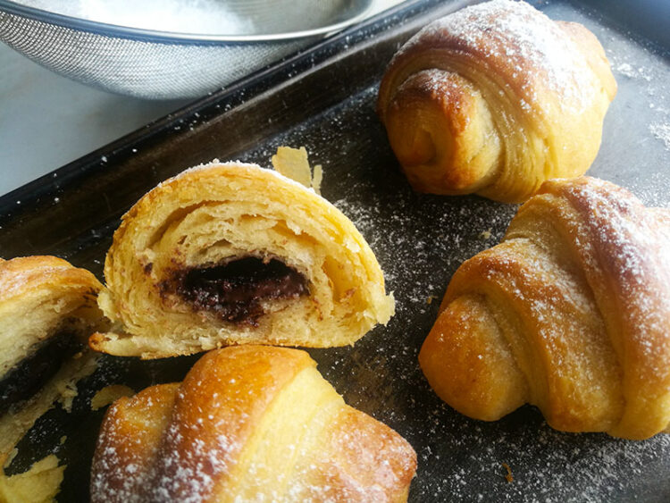 Chocolate filled Croissants ⋆ The Gardening Foodie