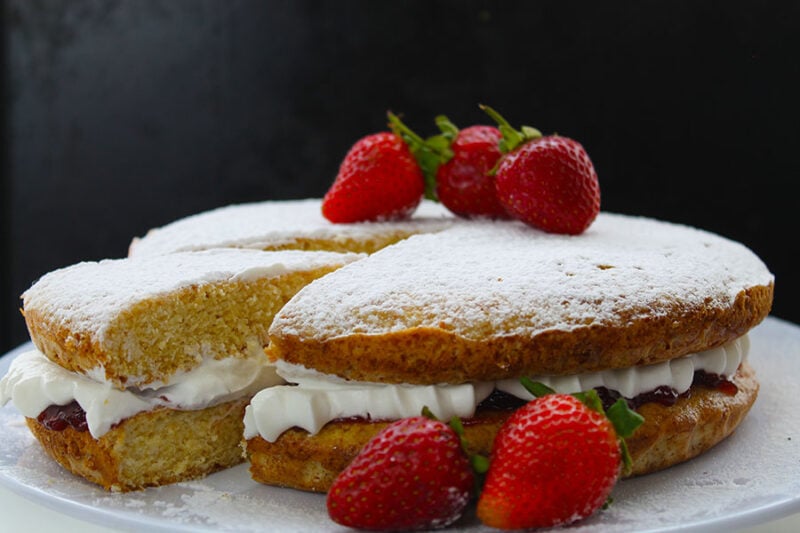 Victoria Sponge Cake (No eggs, no butter) ⋆ The Gardening Foodie