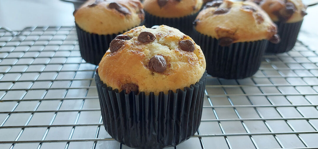 Quick Easy Chocolate Chip Muffins - without eggs ⋆ The Gardening Foodie
