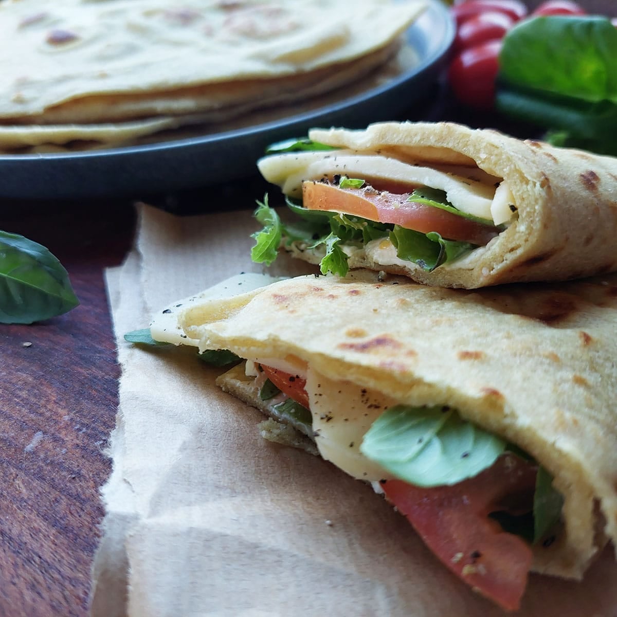 5 ingredient Italian Flatbread (Piadina) ⋆ The Gardening Foodie