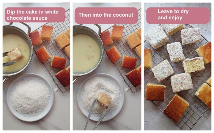 White Chocolate Lamingtons ⋆ The Gardening Foodie