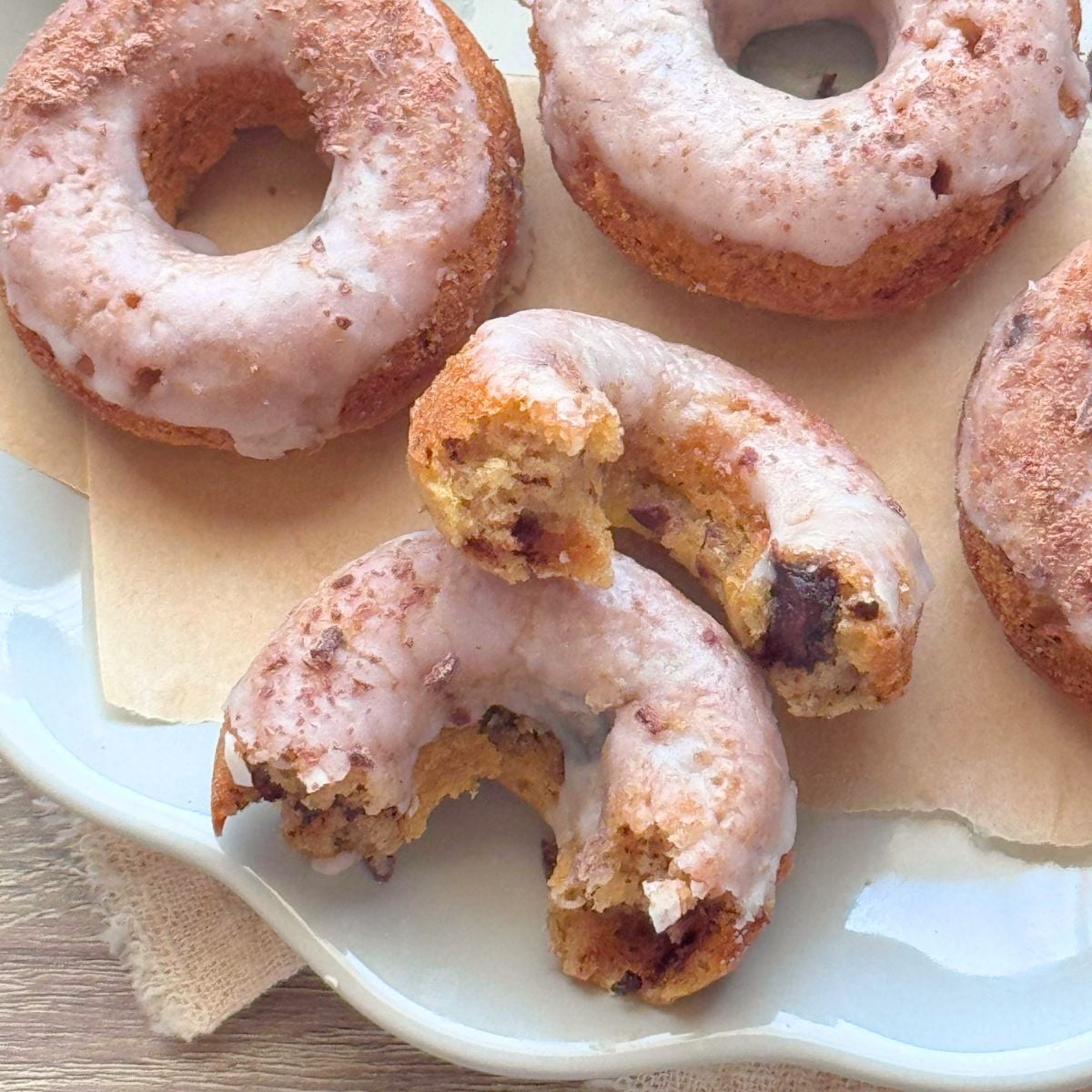 Baked Banana Chocolate Chunk Donuts (No Yeast) ⋆ The Gardening Foodie